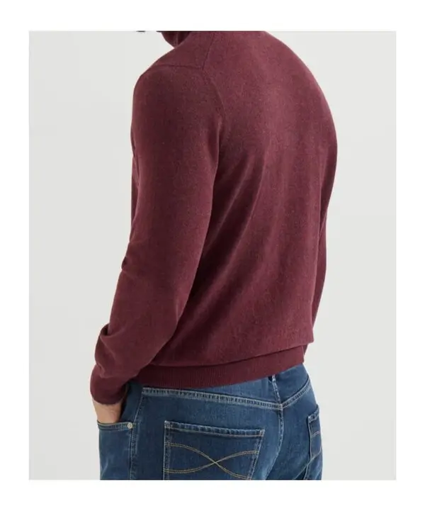 Brunello Cucinelli Mouliné Cashmere Turtleneck Sweater