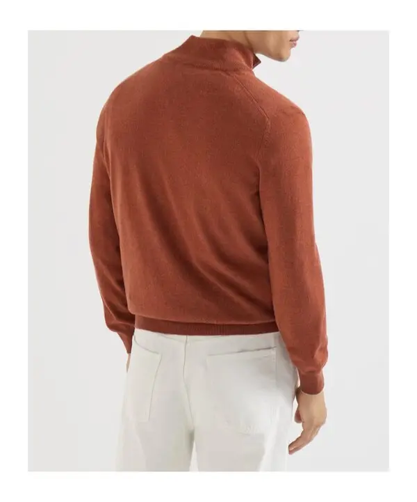 Brunello Cucinelli Mouliné Cashmere Sweater With Half Zip