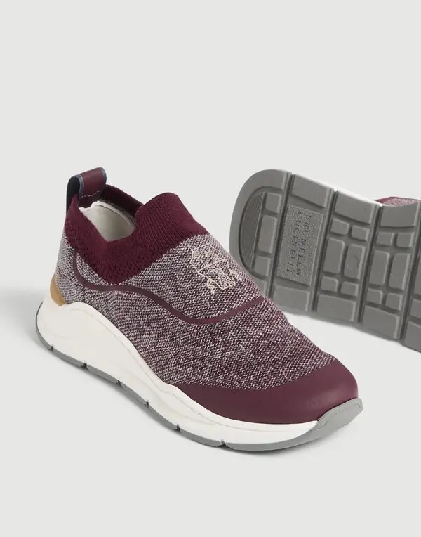 Brunello Cucinelli Techno Cotton Knit Runners With Heat-bonded Details