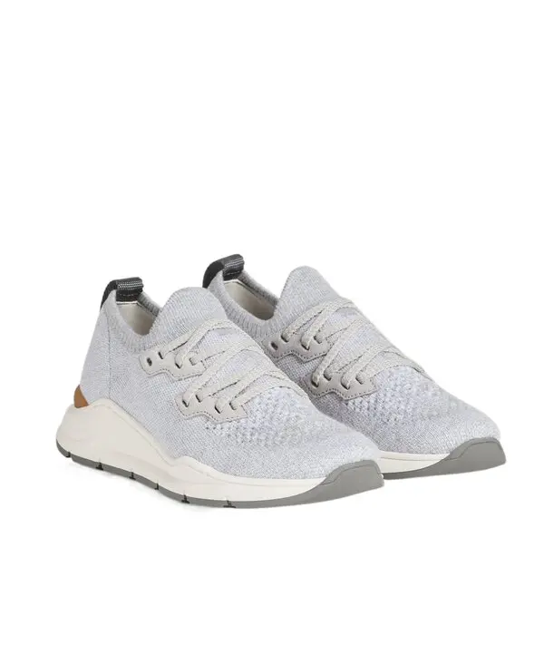 Brunello Cucinelli Cotton Chiné Knit Runners Sneakers