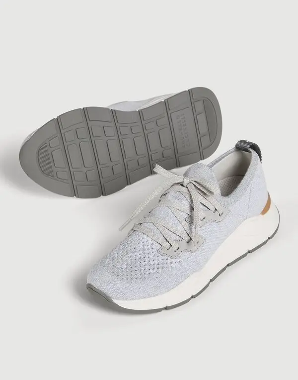 Brunello Cucinelli Cotton Chiné Knit Runners Sneakers