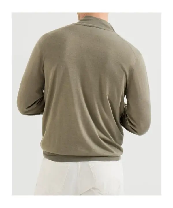 Brunello Cucinelli Cashmere And Silk Lightweight Cardigan With Zipper - Mud