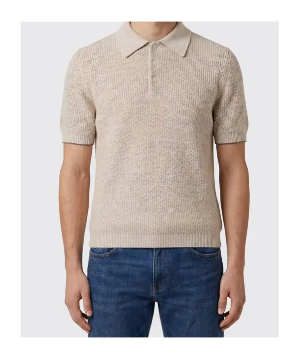 Brunello Cucinelli Half English Rib Knit Polo Shirt