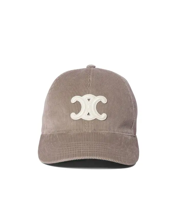 Celine Triomphe Baseball Cap In Corduroy