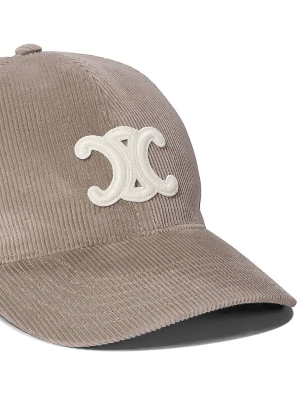 Celine Triomphe Baseball Cap In Corduroy