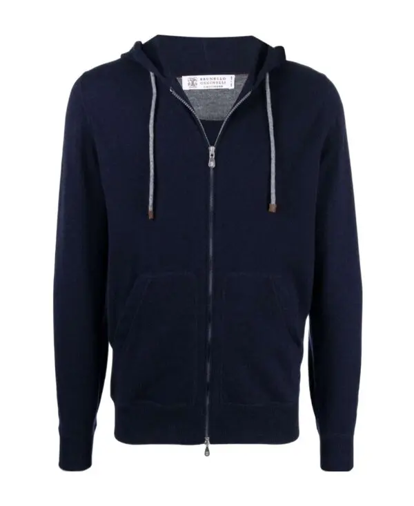 Brunello Cucinelli Cashmere Hooded Jumper - Black