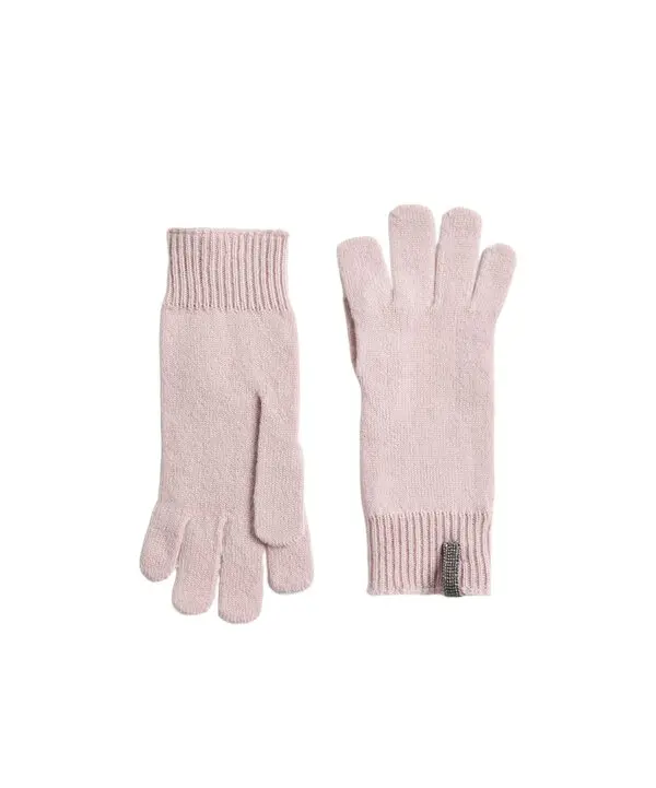 Brunello Cucinelli Embellished-tab Gloves - Pink