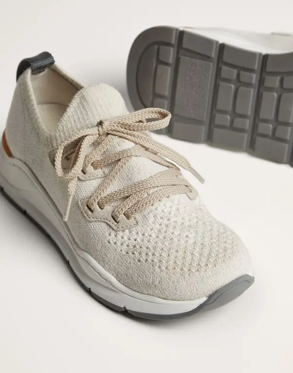 Brunello Cucinelli Knitted Stretch-cotton Sneakers - Panama