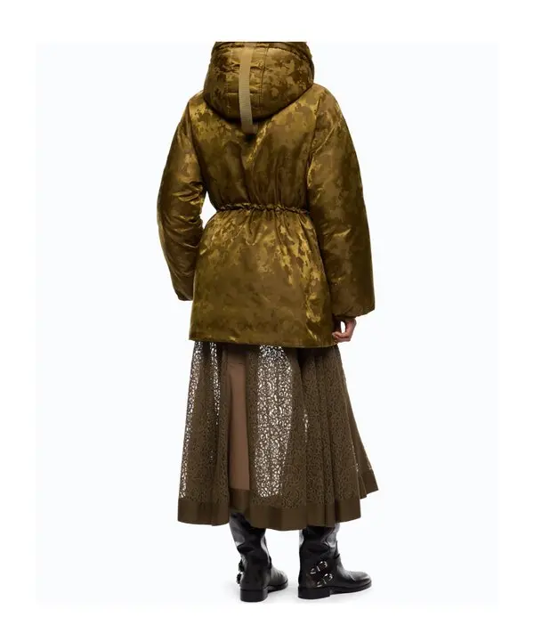 Pinko Camouflage-print Hooded Down Coat