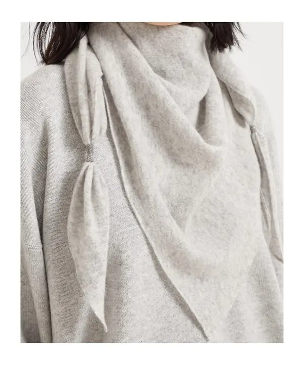 Brunello Cucinelli Monili-chain Scarf - Light Gray