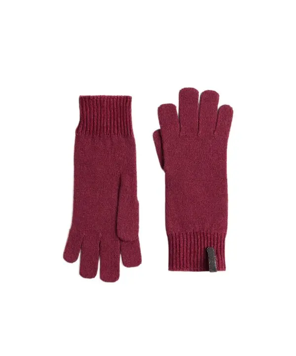 Brunello Cucinelli Embellished Tap Gloves - Red