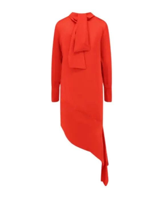 SEMICOUTURE High Neck Asymmetric Dress