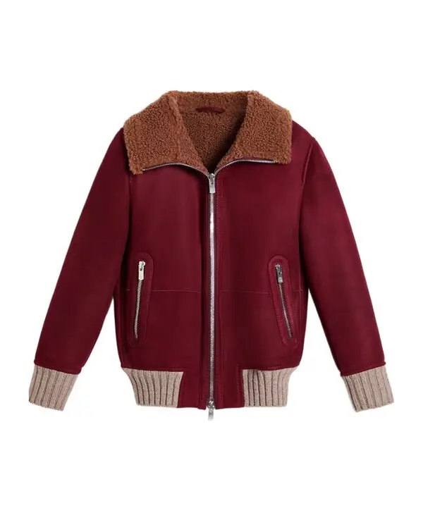 Brunello Cucinelli Shearling-collar Bomber Jacket