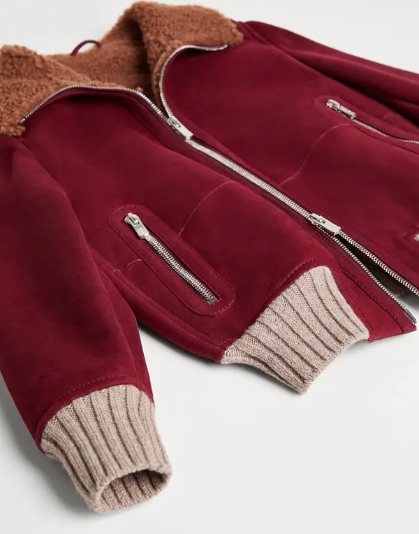 Brunello Cucinelli Shearling-collar Bomber Jacket