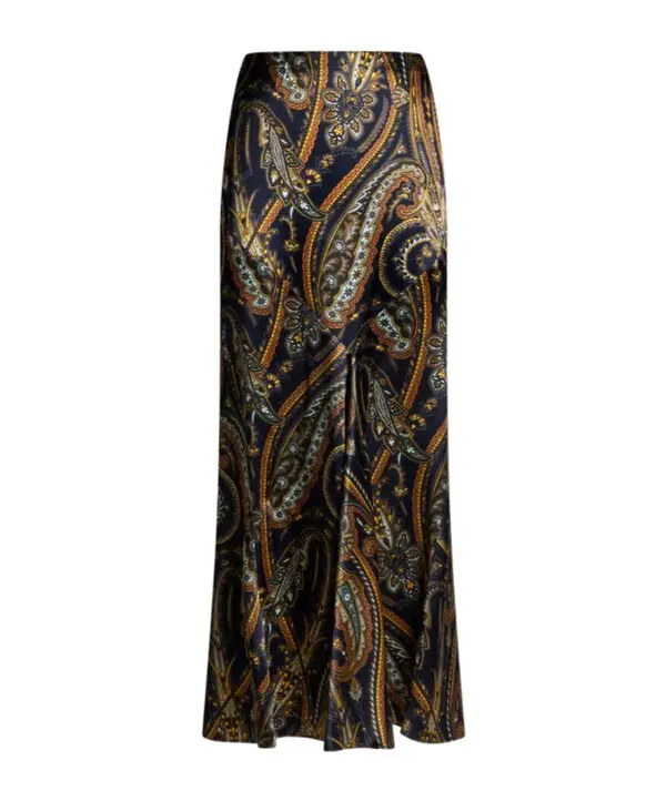 Etro Paisley Print Satin Maxi Skirt - Multicolor