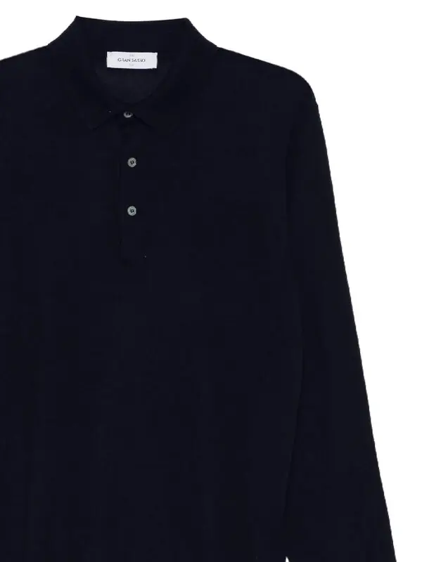 GRAN SASSO Long-sleeve Polo Shirt - Dark Blue