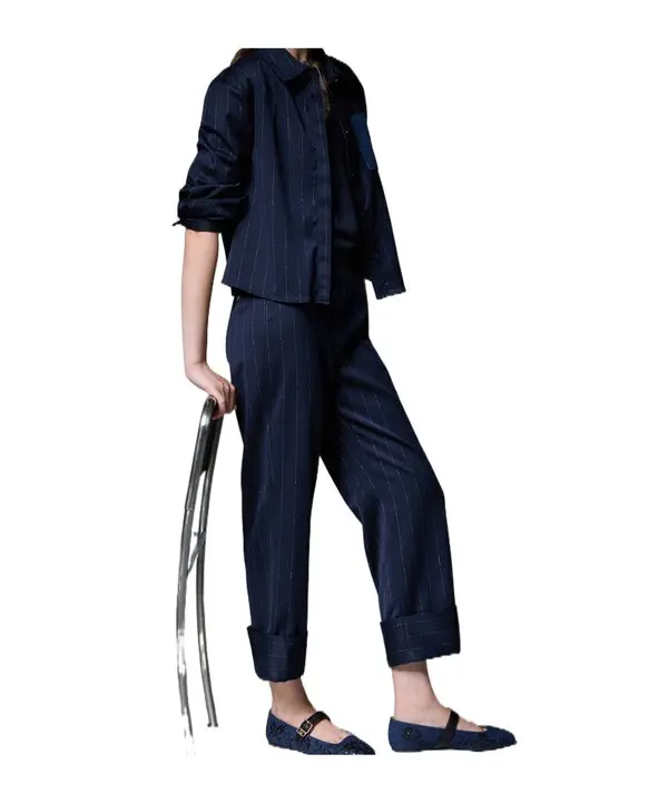 Liu Jo Pinstripe Cigarette Trousers
