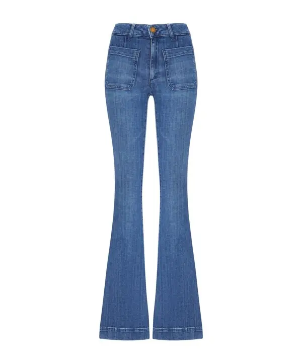 THE SEAFARER Belt-loop Flare Jeans - Blue