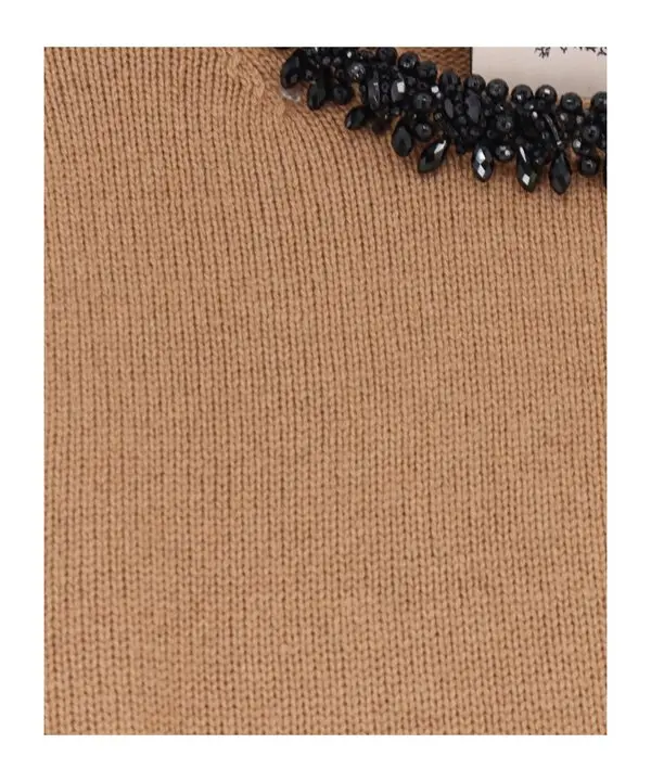 SEMICOUTURE Beaded Neck Knitted Jumper