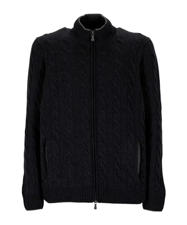 GRAN SASSO Long-sleeve Cable Knit Cardigan