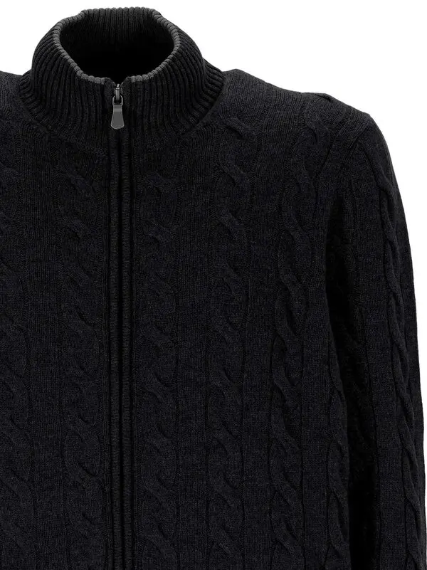 GRAN SASSO Long-sleeve Cable Knit Cardigan