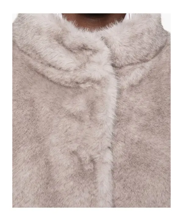 Liu Jo Long Sleeve Faux Fur Coat