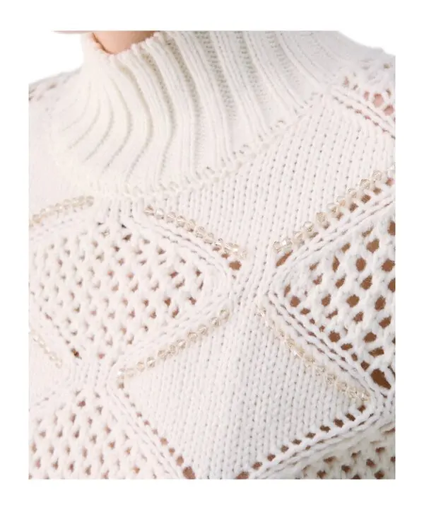Liu Jo Turtleneck With Beads And Openwork