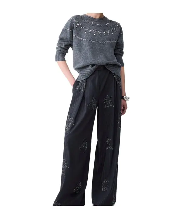 Liu Jo Wool Sweater With Jewel Embroidery