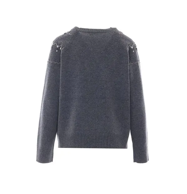 Liu Jo Wool Sweater With Jewel Embroidery