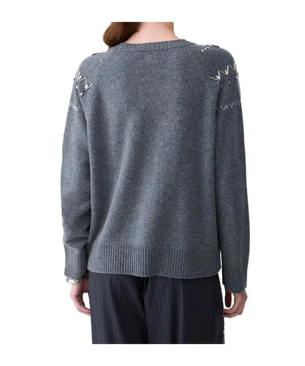 Liu Jo Wool Sweater With Jewel Embroidery