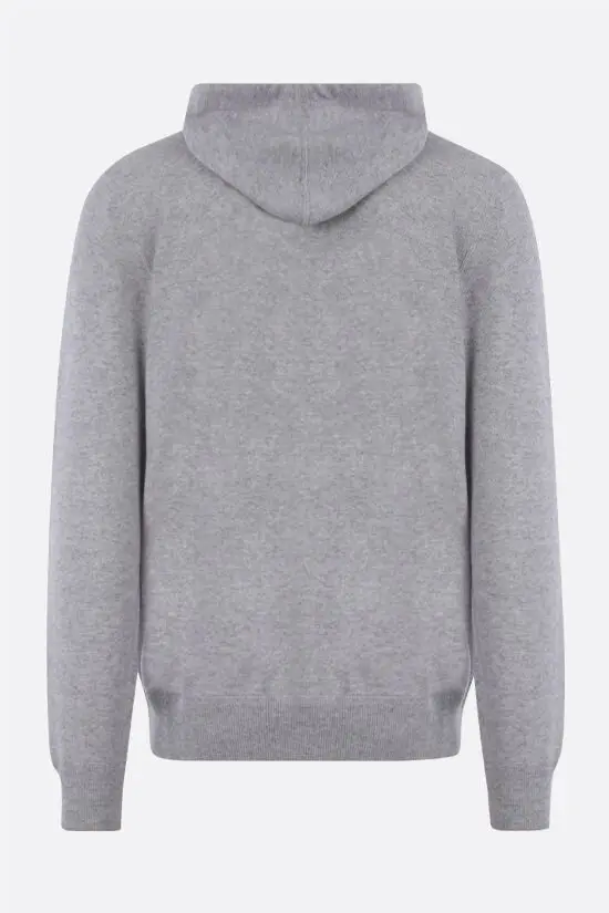 Brunello Cucinelli Cashmere Zip Up Hooded Jacket - Gray