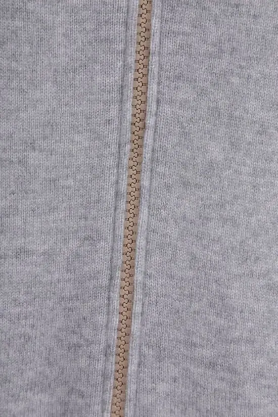 Brunello Cucinelli Cashmere Zip Up Hooded Jacket - Gray
