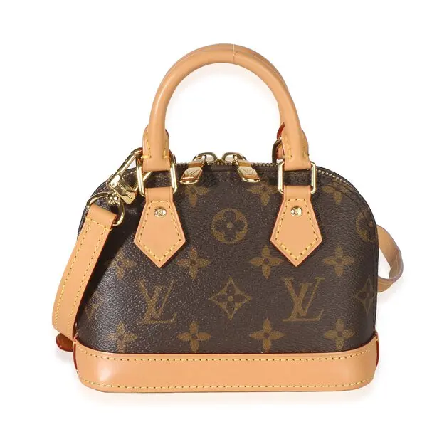 LOUIS VUITTON Monogram Canvas Nano Alma Handbag - Brown