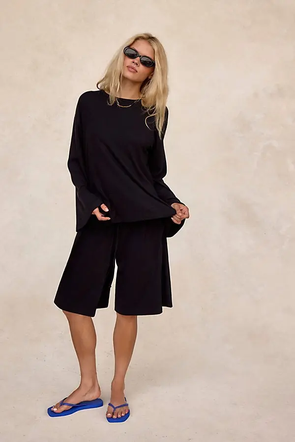 Free People Good Feels Harley Short Set - Black