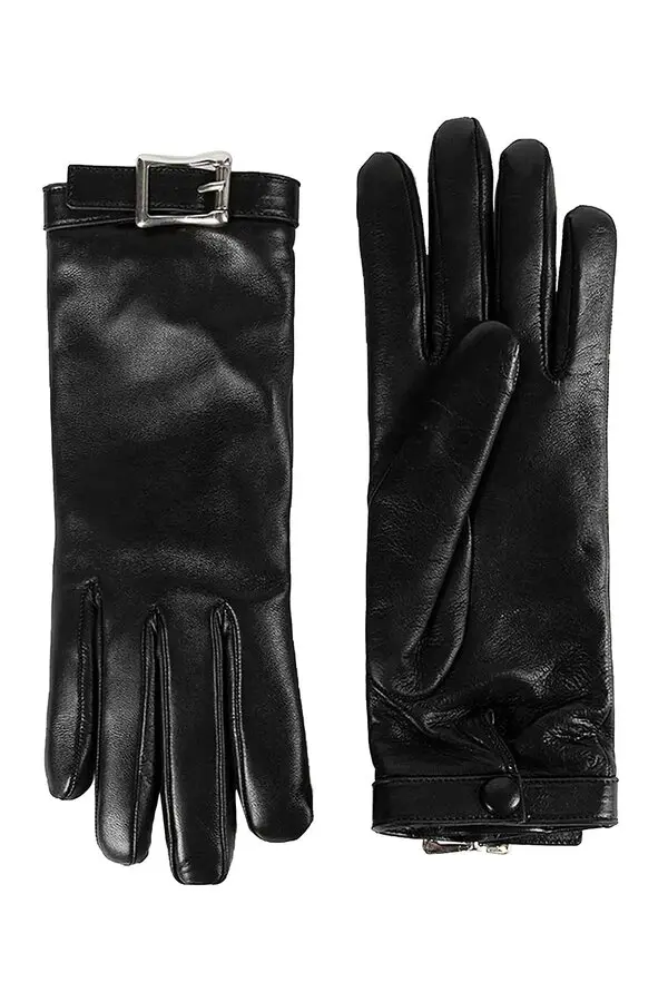 ANN DEMEULEMEESTER Arly Gloves With Buckle - Black