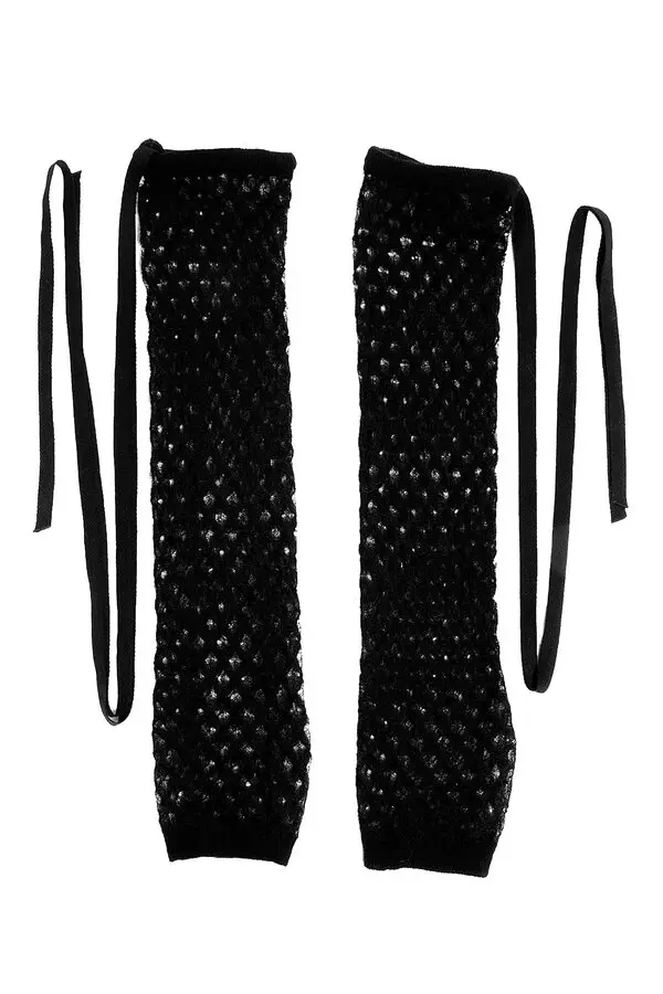 ANN DEMEULEMEESTER Tella Ajoure Knit Leg Warmers - Black