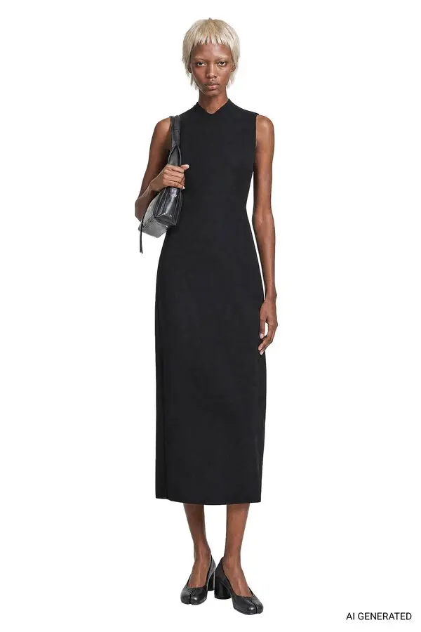 MAISON MARGIELA Virgin Wool Midi Dress