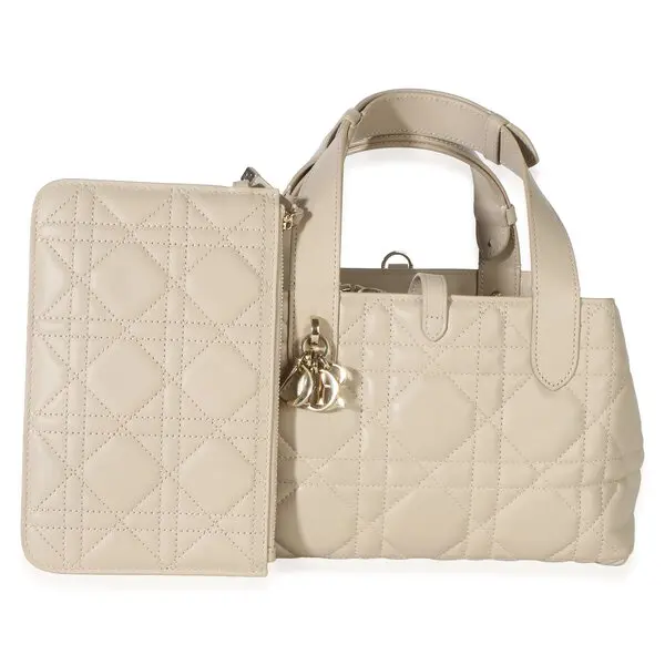 Dior Powder Macrocannage Calfskin Toujours Tote - Beige