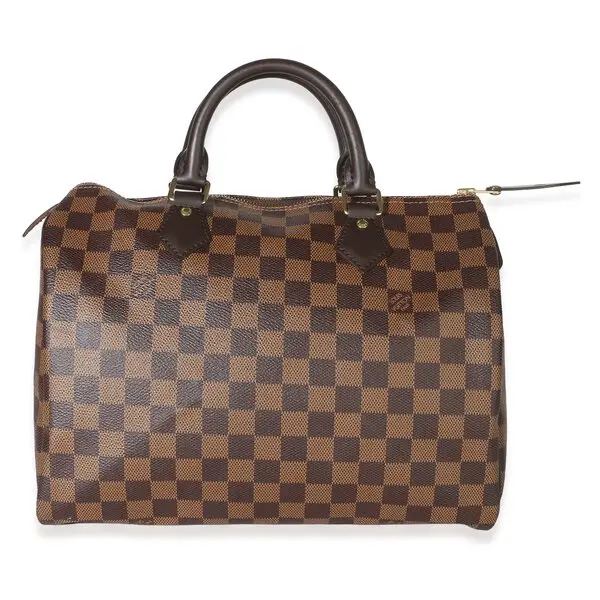 LOUIS VUITTON Damier Ebene Canvas Speedy Top Handle Bag - Brown