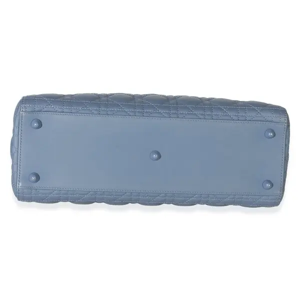 Dior Denim Ultra Matte Calfskin Cannage Lady Top Handle - Blue