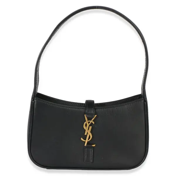 Saint Laurent Smooth Calfskin Le 5 A 7 Hobo - Black