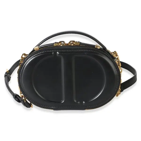 Dior Calfskin Cd Signature Oval Camera Bag - Black