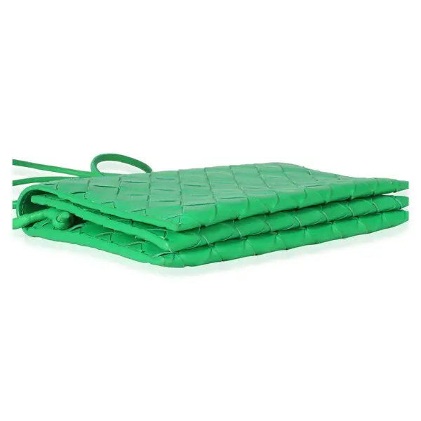 Bottega Veneta Parakeet Intrecciato Nappa Wallet On Strap - Green