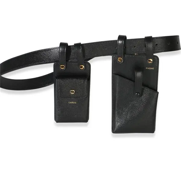 Fendi Vitello Glacier Utility Belt Pouch - Black