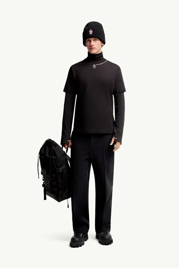 Moncler Logo Cotton T-shirt - Black