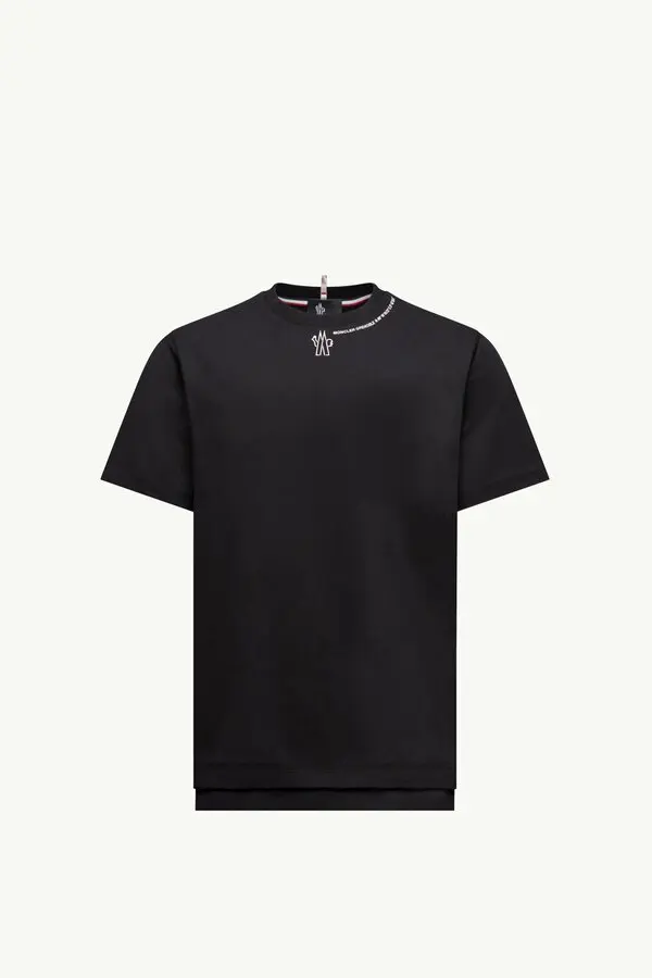 Moncler Logo Cotton T-shirt - Black