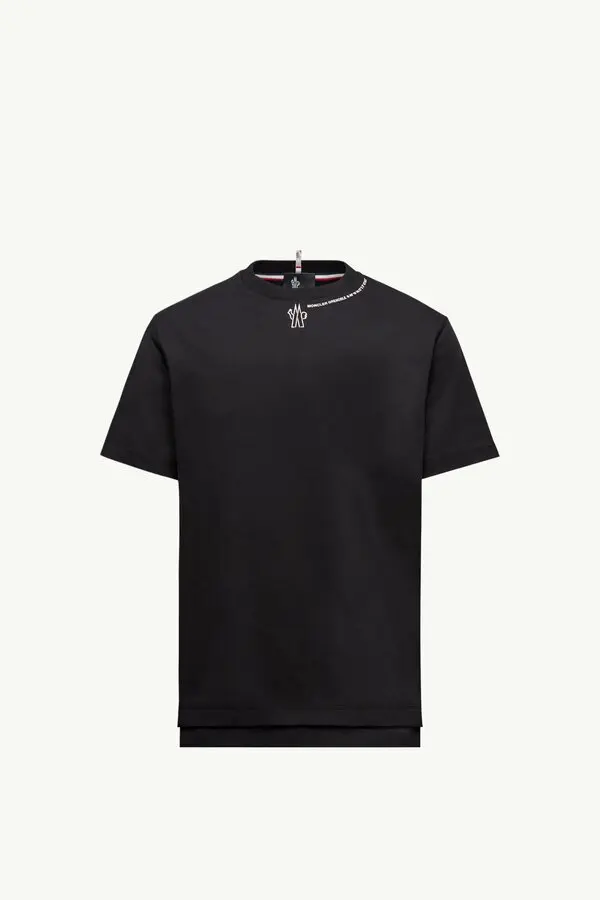 Moncler Logo Cotton T-shirt - Black