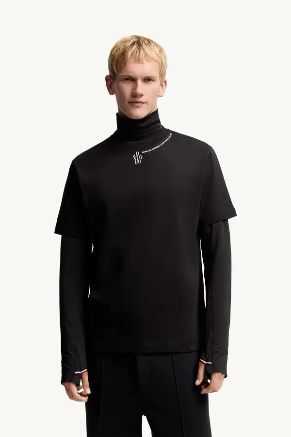 Moncler Logo Cotton T-shirt - Black