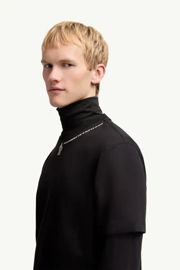 Moncler Logo Cotton T-shirt - Black