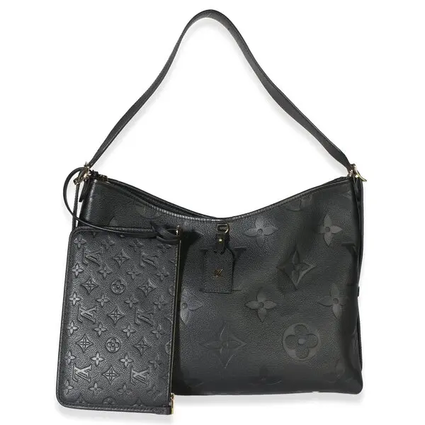 LOUIS VUITTON Monogram Empreinte Carryall Mm Shoulder Bag - Black